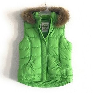 Limited Too | Jackets & Coats | Limited Too Faux Fur Hood Green ...
